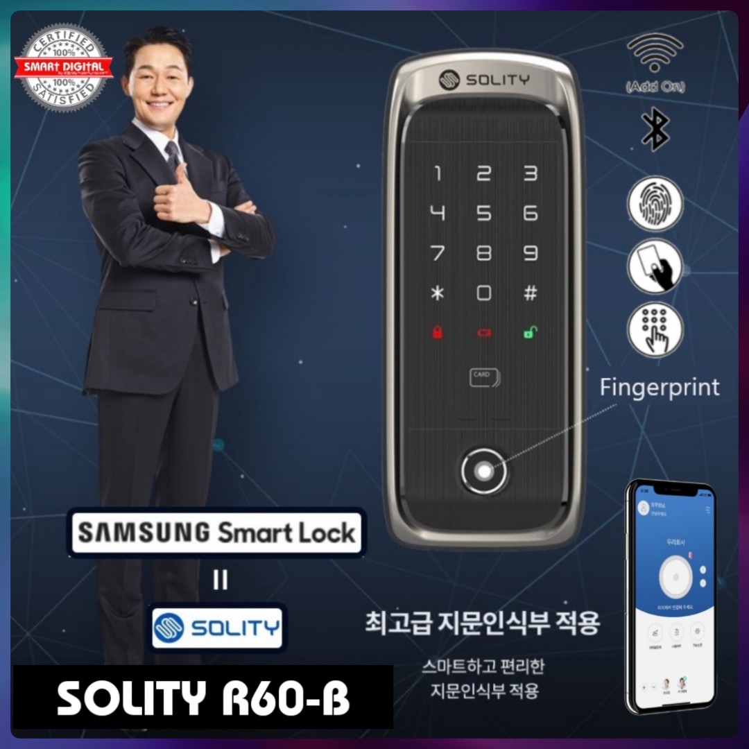 ⭐Korea Best⭐ SOLITY R60-B Bluetooth Wifi APP Biometric Smart IOT RIM ...