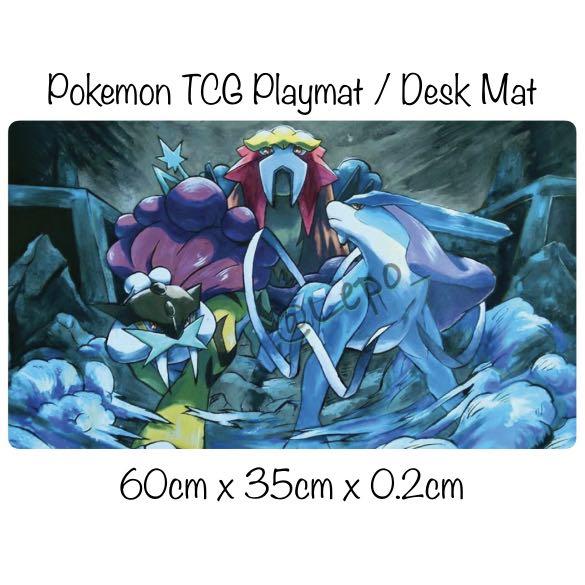 Legendary Trio Dog TCG Playmat Raikou Entei Suicune Pokemon PTCG Card Game Desk Mat Pad, Hobbies ...