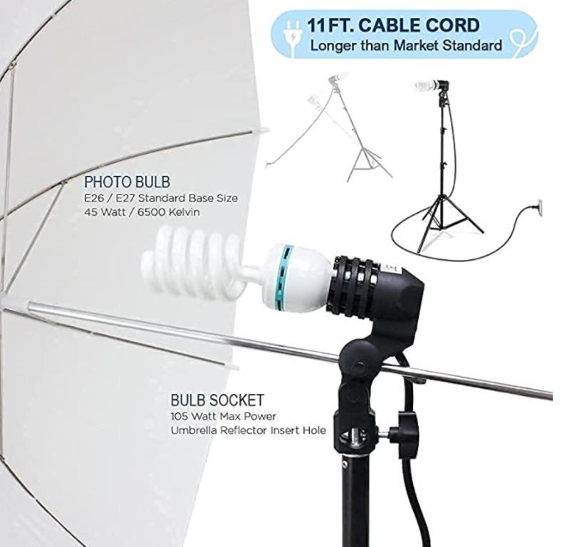 LIMOSTUDIO Kit complete with backdrop stand, screen, and umbrella ...