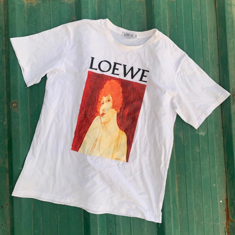 LOEWE PORTRAIT PRINT WHITE SHIRT, Luxury, Apparel on Carousell