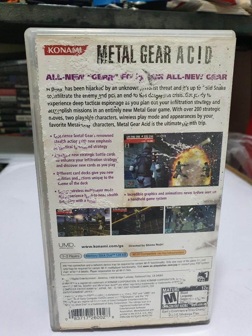 Metal Gear Acid (Sony Playstation Portable PSP, region 1), Video Gaming ...