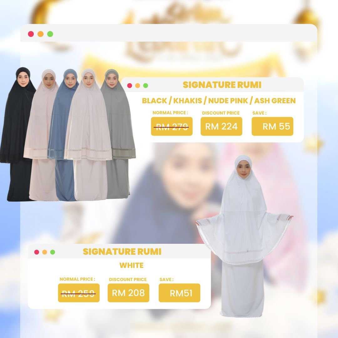 Signature Rumi in Color by Telekung Siti Khadijah Original, Women's ...