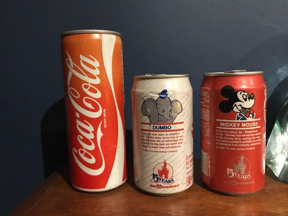 Vintage coke cans, Coca-Cola, Disney, Diet Coke, classic, dumbo, mickey ...