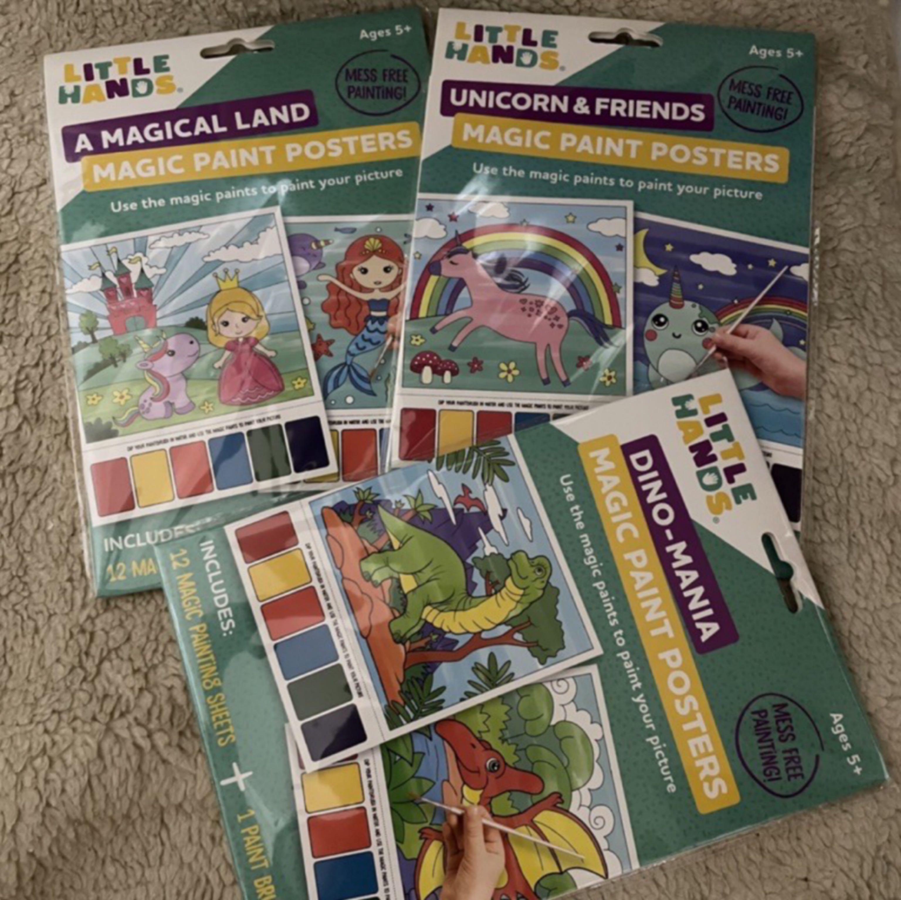 12 Magic Paint Posters for Little Hands / Unicorn / Dino, Hobbies ...