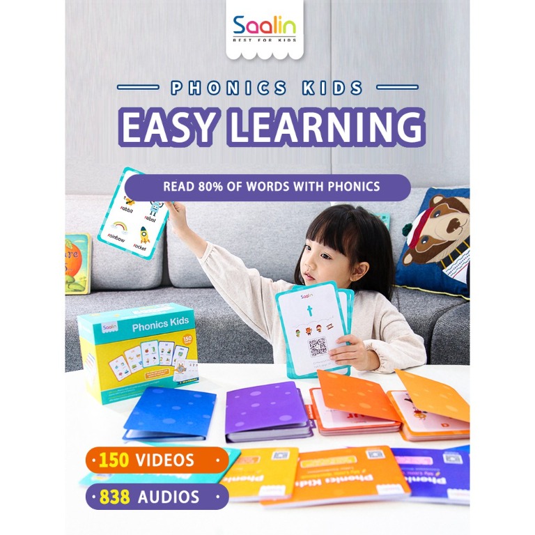 150 Cards Phonics Kids Gift Set Children English Learning Reading ...