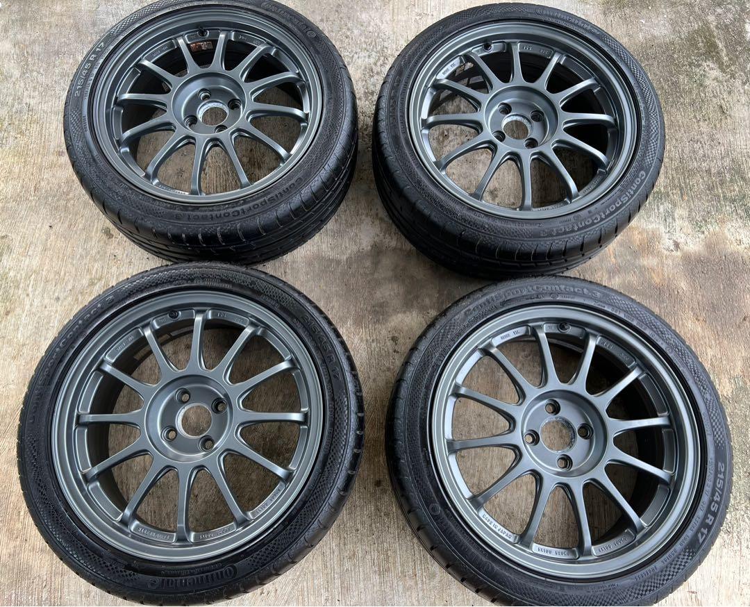 17 ssr type f gunmetal rim original japan 4X100 free tyre continental ...