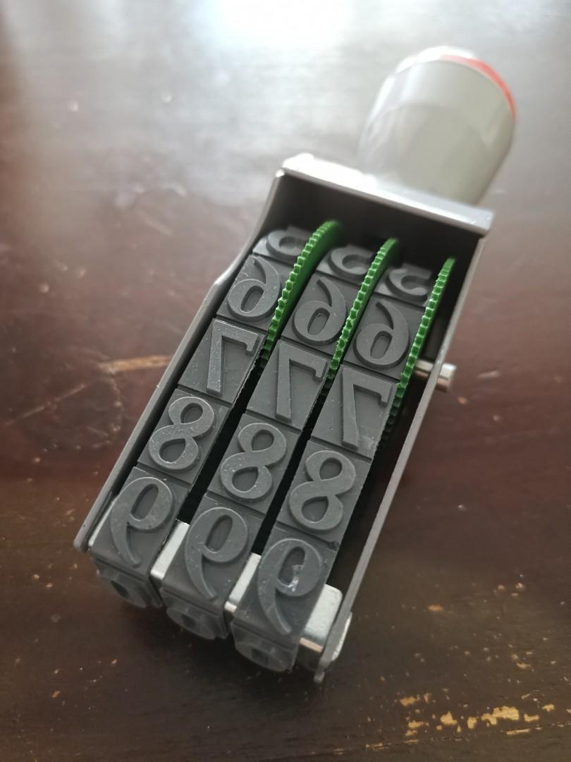 3 digits rolling rubber stamp 12mm, Hobbies & Toys, Stationery & Craft ...