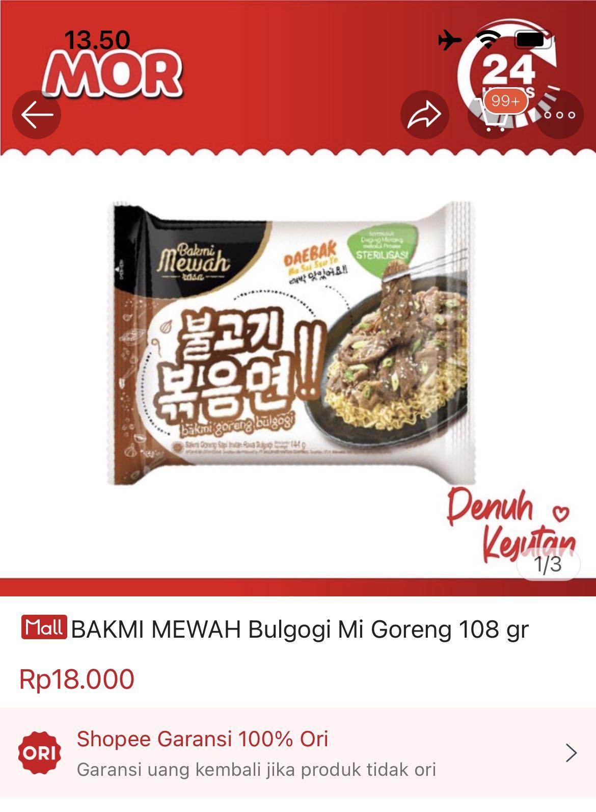 Bakmi mewah bulgogi korea mie goreng, Makanan & Minuman, Makanan Instan ...