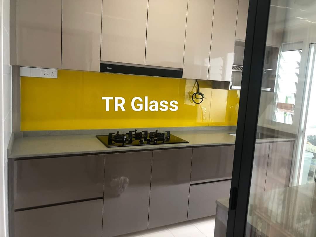 Custom Made Tempered Glass Kitchen Backsplash, Furniture & Home Living ...