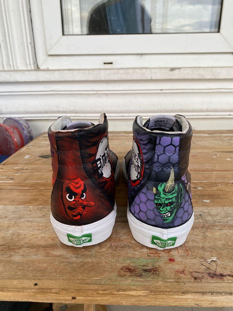 DEMON SLAYER VANS SK8-HI LEATHER CHECK, Men's Fashion, Footwear ...