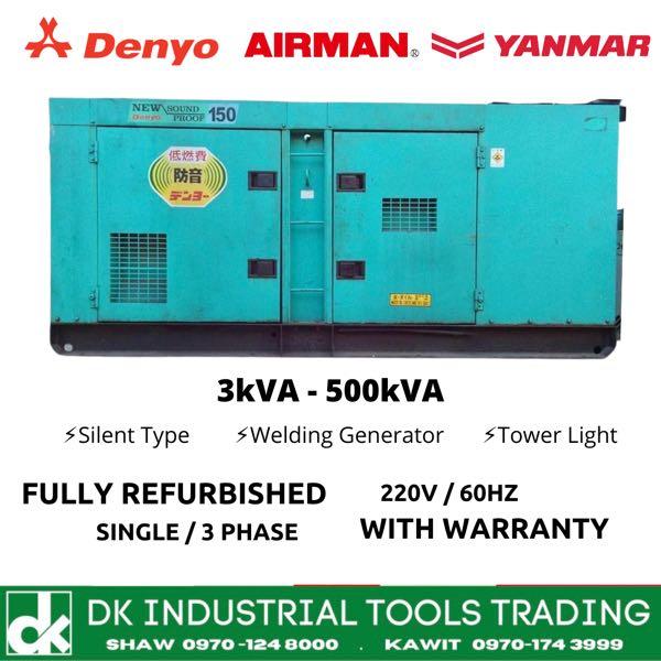 Denyo Airman 3kva 10kva 12kva 15kva 25kva 45kva 60kva 100kva 125kva