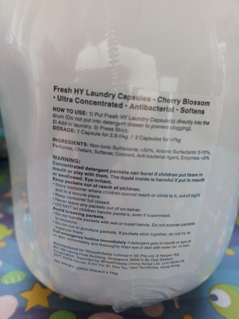 fresh HY Laundry Capsules - Cherry Blossom 90 capsules X 2 Tubs ...