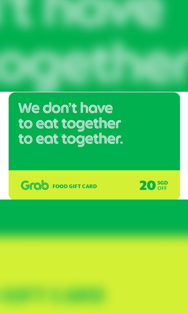 Grab food gift card voucher, Tickets & Vouchers, Vouchers on Carousell