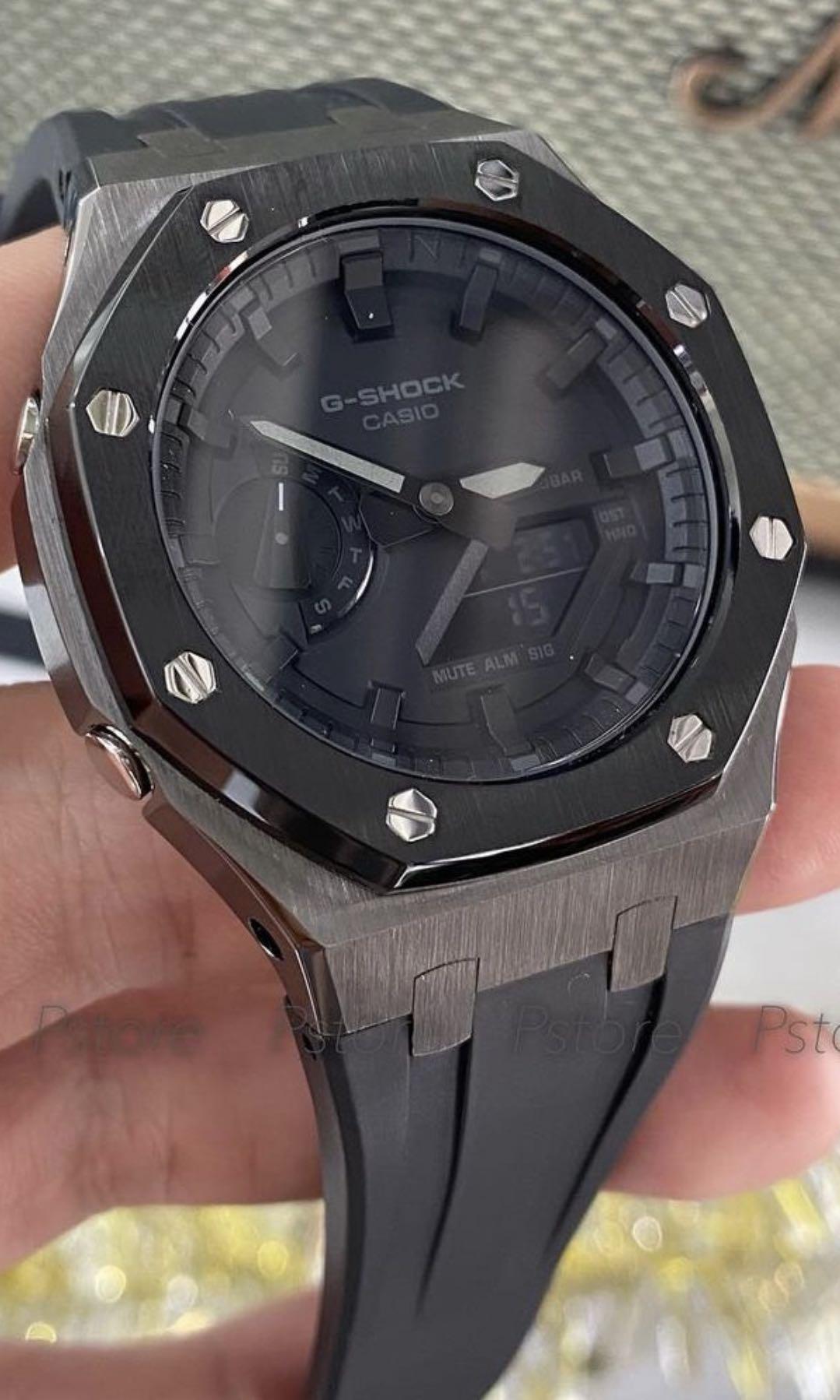 Gshock Casio gunmetal black 2tone mod custom ga2100 ga-2110, Men's ...