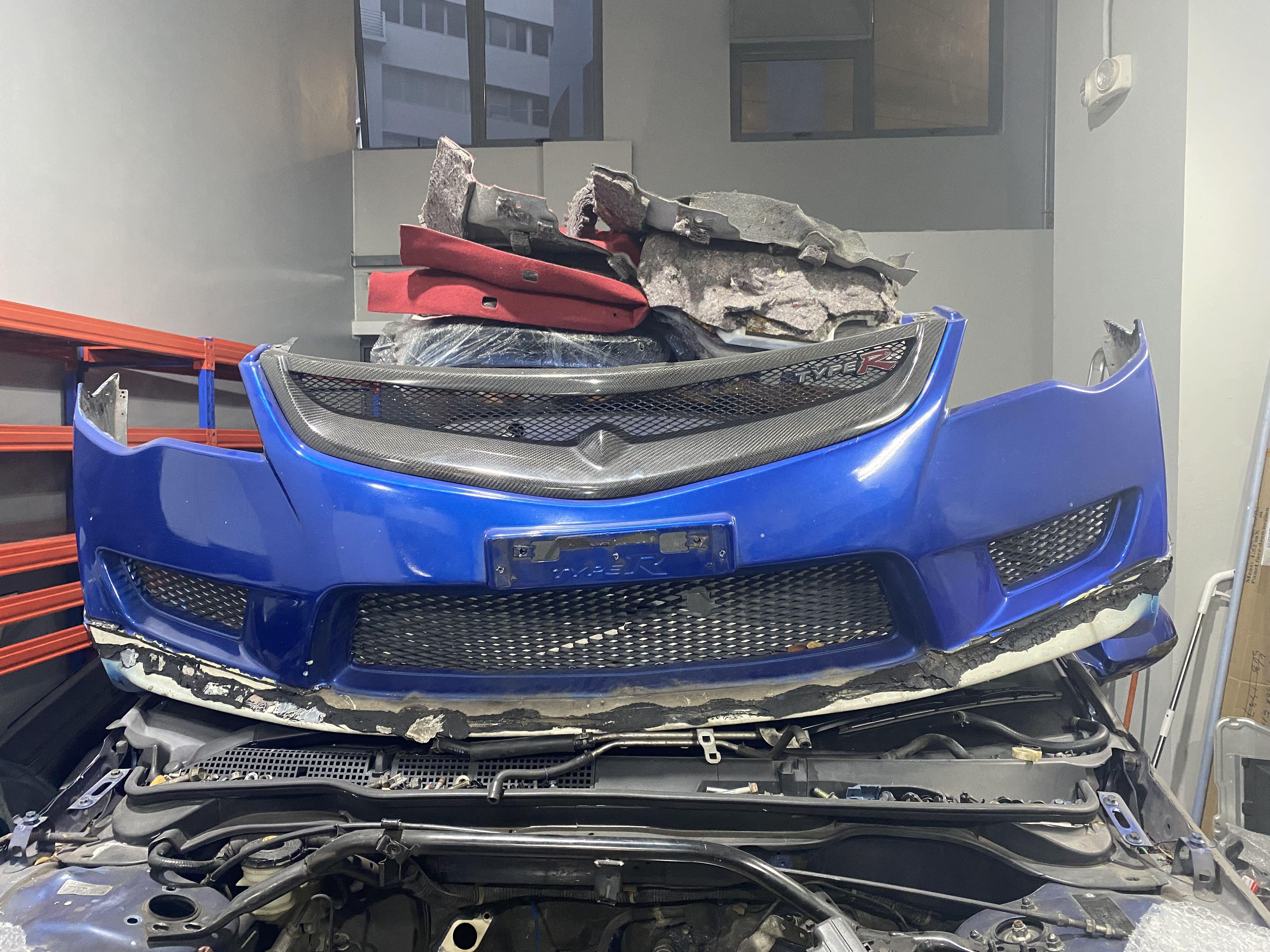 Honda Civic Type R PU front bumper carbon fibre front grille FD FD2R FD1 FD2 FD3 FD4, Car ...