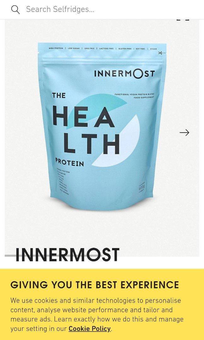 Innermost protein booster powder, Health & Nutrition, Health ...