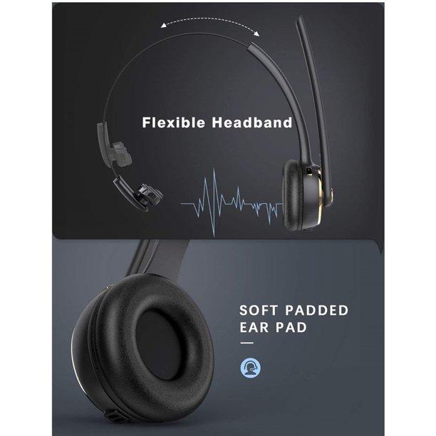 Jelly Comb Bluetooth Headset with Noise Canceling, Wireless Headphones ...