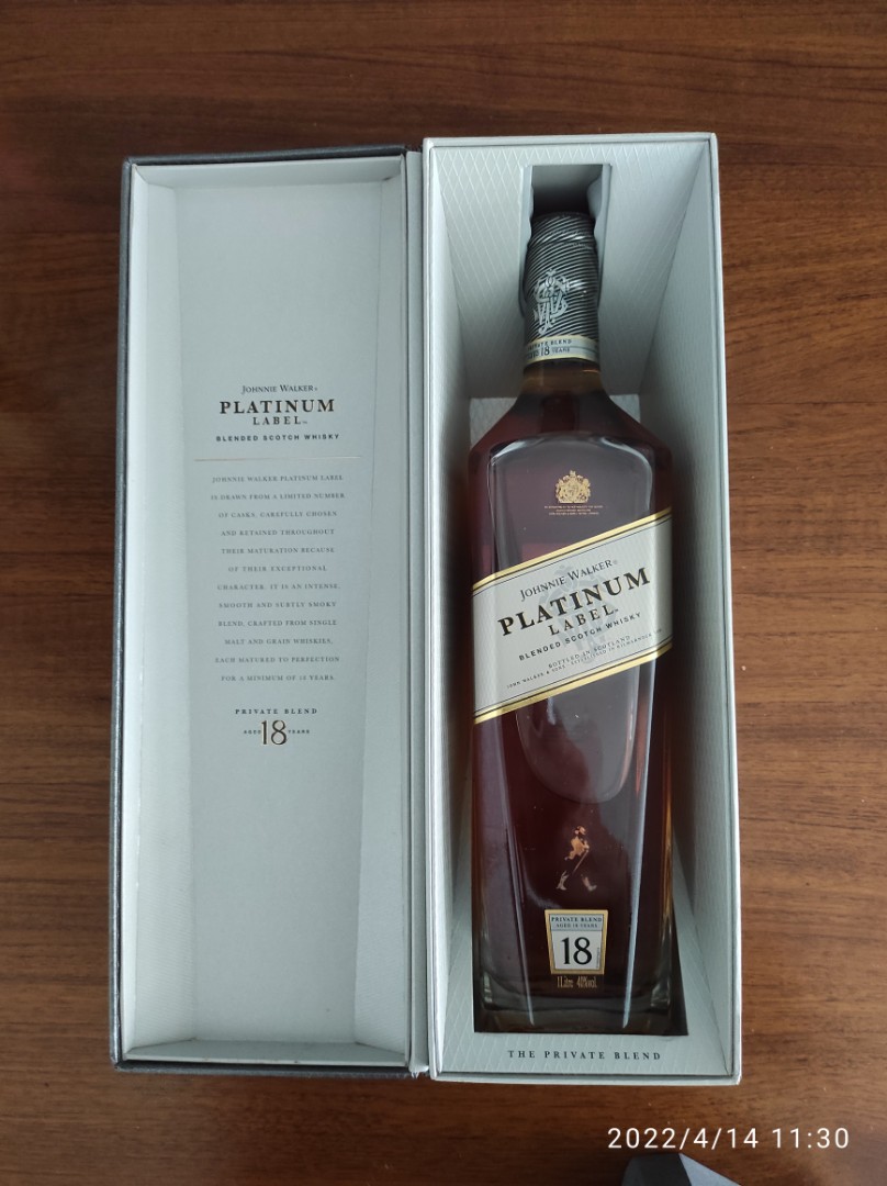 Johnnie Walker Platinum 18 years 1 litre, Food & Drinks, Alcoholic ...