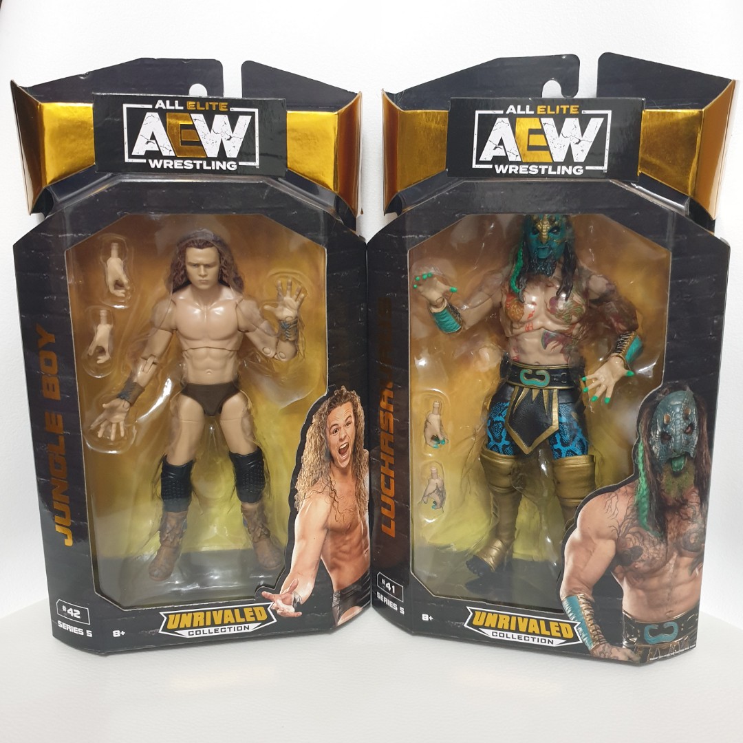 LUCHASAURUS and JUNGLE BOY AEW Unrivaled Collection Series 5 Set of 2, Hobbies & Toys, Toys ...