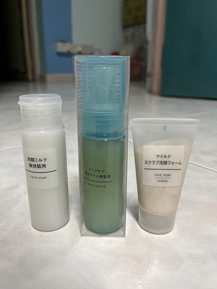Muji Face Soap, Scrub and Acne Essence, Beauty & Personal Care, Face ...
