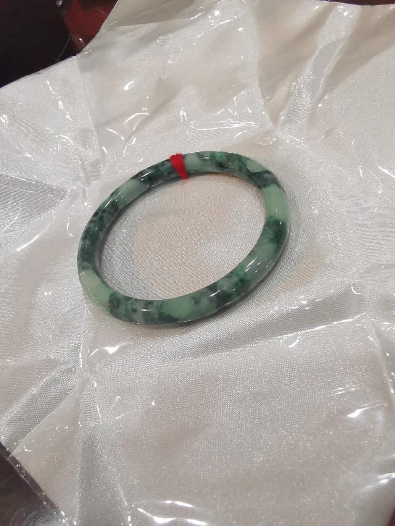 New Jadeite Jade Green Forest Bangle 56mm😍 😍 😍, Women's Fashion ...