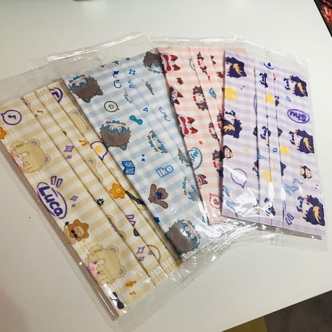 Nijisanji Vtubers Luxiem Mysta Shu Vox Luca Ike Face Mask Fanmade Merch ...