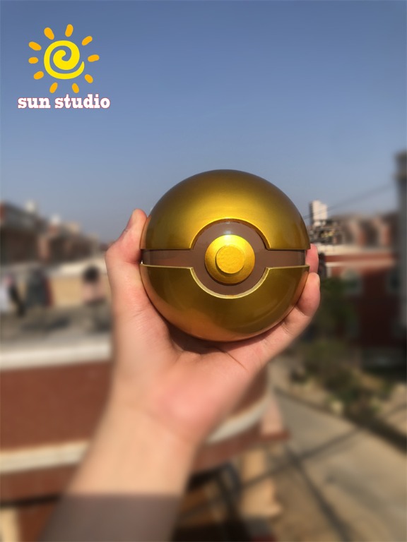 [PO] Sun Studio - Golden Pokeball Figure Statue, Hobbies & Toys, Toys ...