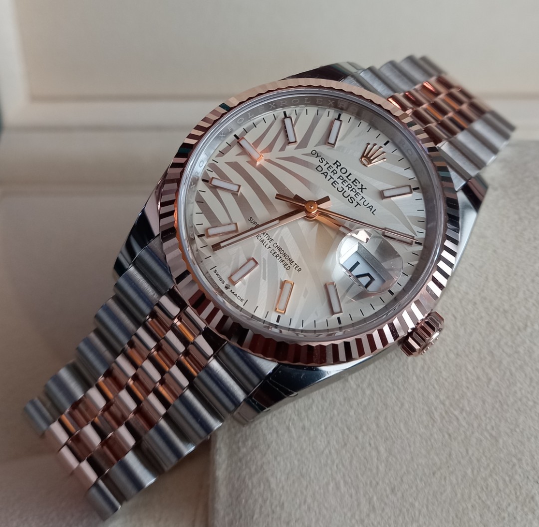 Rolex 126231 Datejust 36 Palm Motif Dial, Luxury, Watches on Carousell