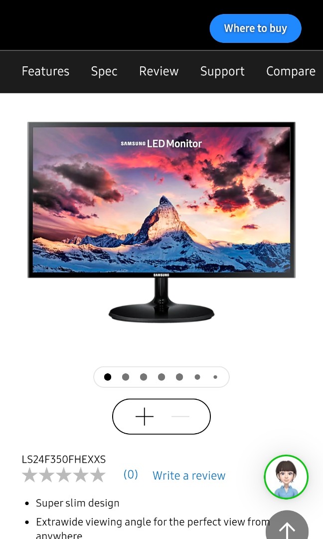 Samsung 24" super slim monitor sf350, Computers & Tech, Parts ...