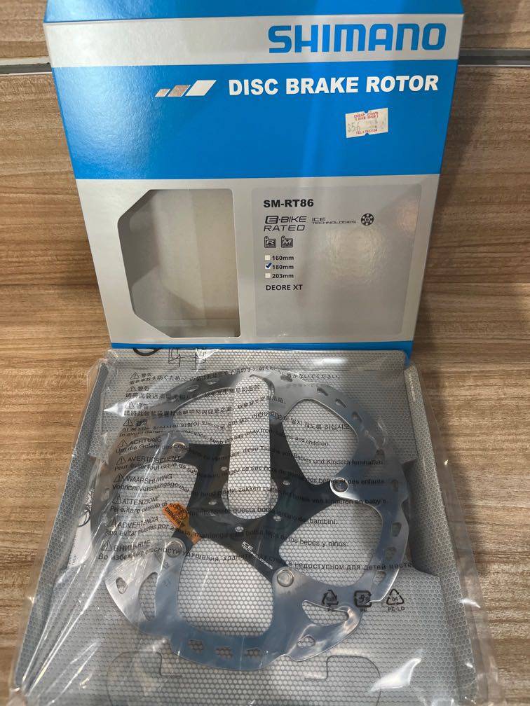 Shimano XT 180mm disc brake rotor SM-RT86, Sports Equipment, Bicycles ...