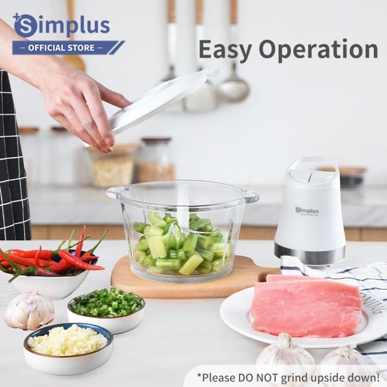 Simplus Meat Grinder 2L Glass Bowl Food Chopper Processor Mixer Mincer ...