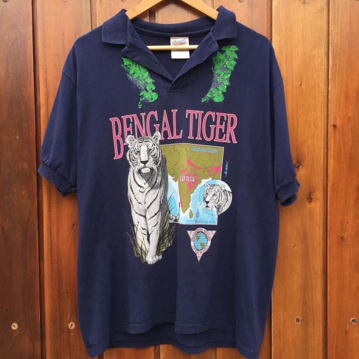 Vintage Bengal Tiger Polo Shirt, Men's Fashion, Tops & Sets, Tshirts ...