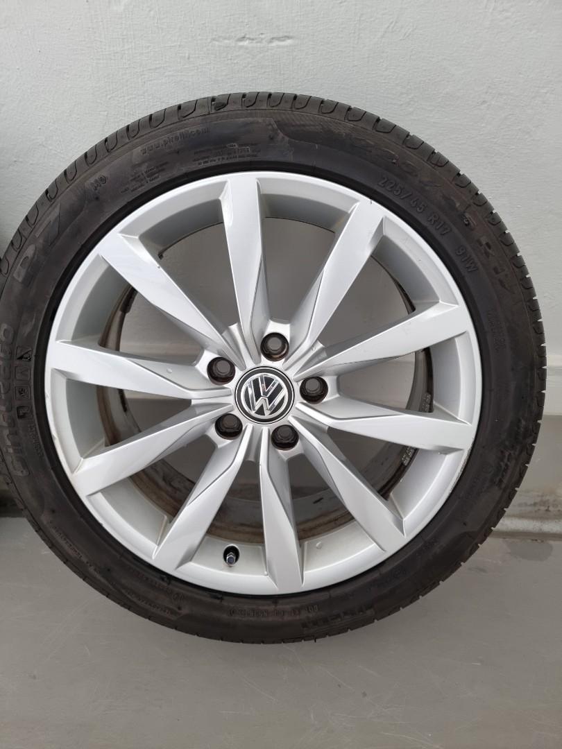VW Stock Rims 17', Car Accessories, Tyres & Rims on Carousell