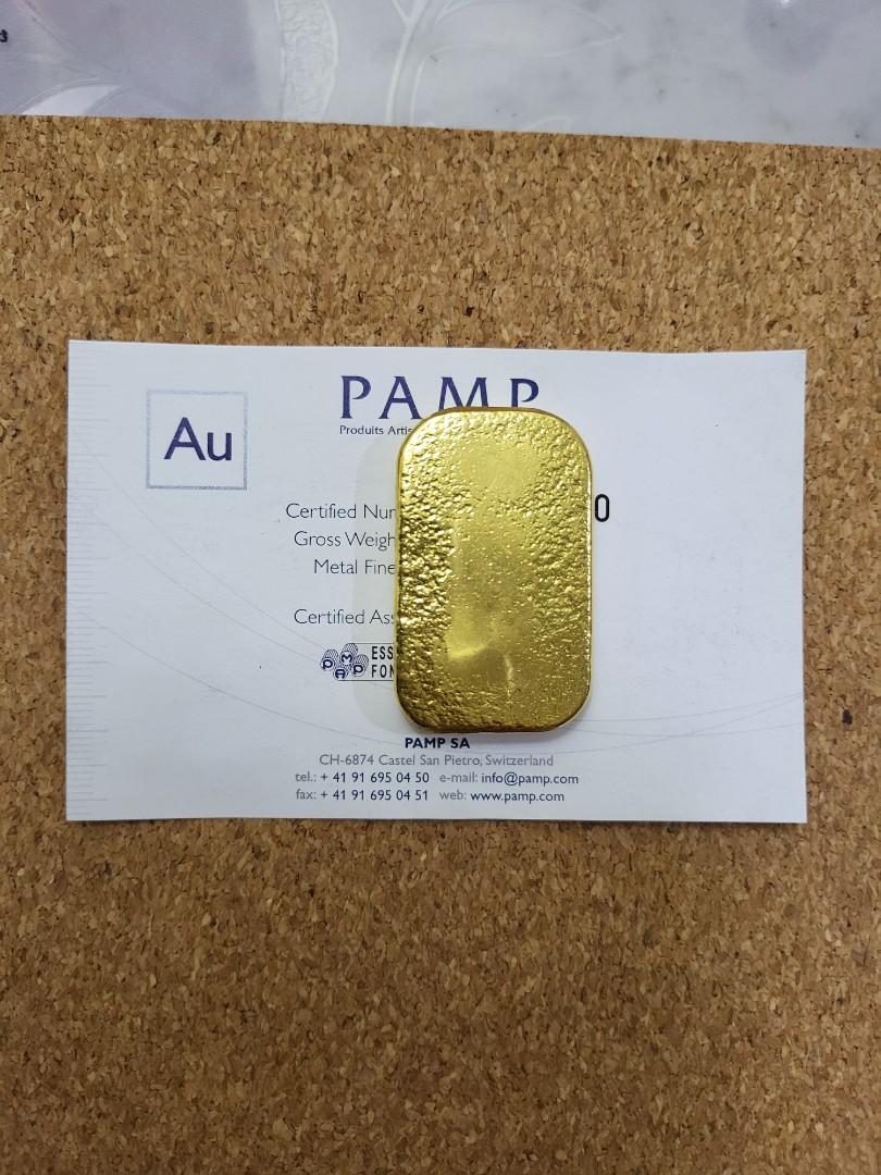 100g PAMP Cast Gold Bar with original assayer cert, Hobbies & Toys ...