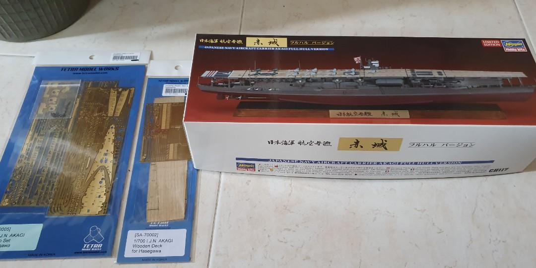 1/700 Hasegawa Akagi full hull + tetra model PE and wooden deck sticker ...