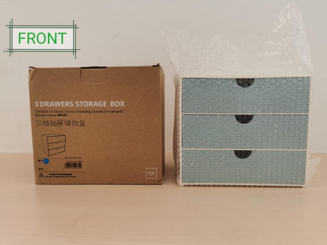 3 drawers storage box / table top drawers, Furniture & Home Living ...