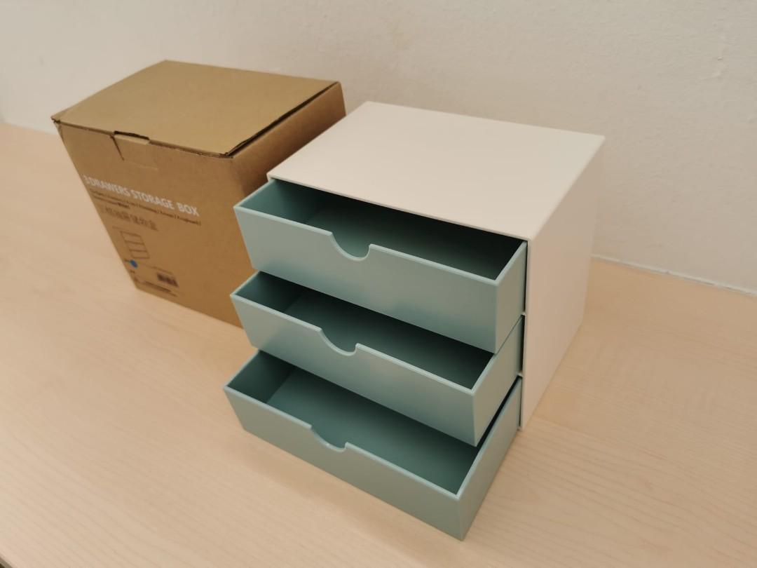 3 drawers storage box / table top drawers, Furniture & Home Living ...