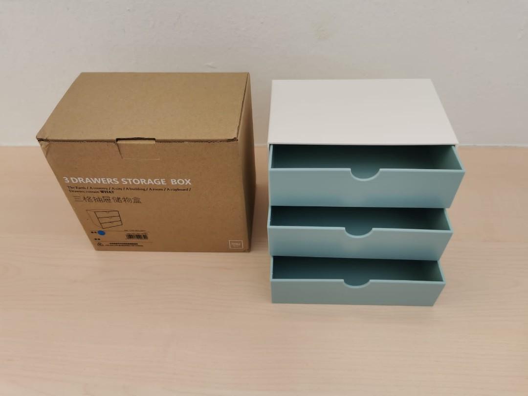 3 drawers storage box / table top drawers, Furniture & Home Living ...