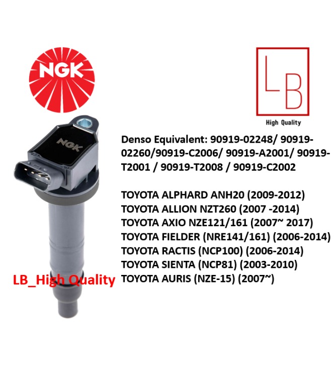 4x Brand new Toyota NGK Ignition Coil for Alphard ANH20 / Allion / Axio ...