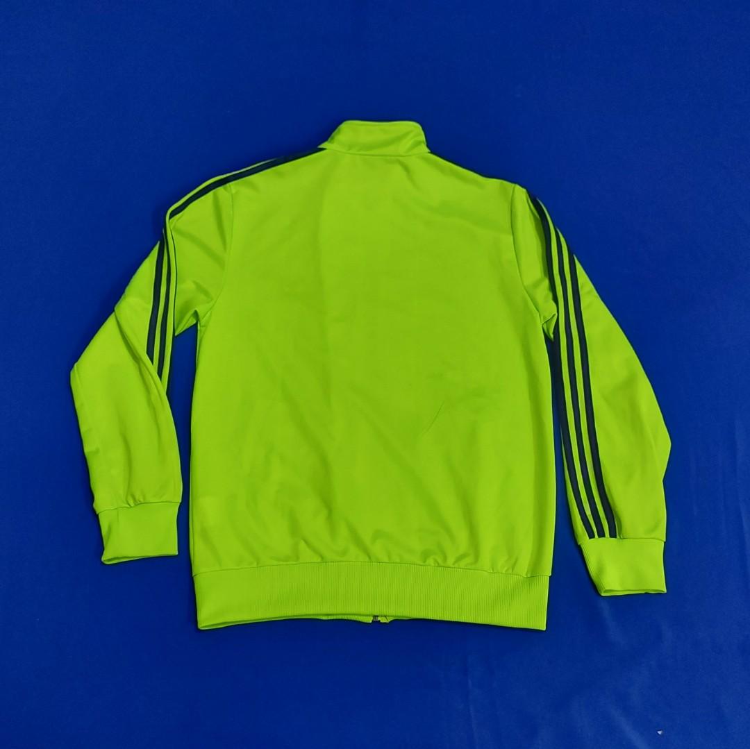 ADIDAS Firebird Neon Green Track Jacket size L, Olah Raga, Baju ...
