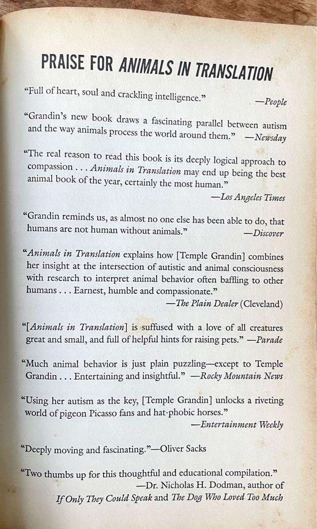 Animals in Translation: Using the Mysteries of Autism to Decode Animal ...
