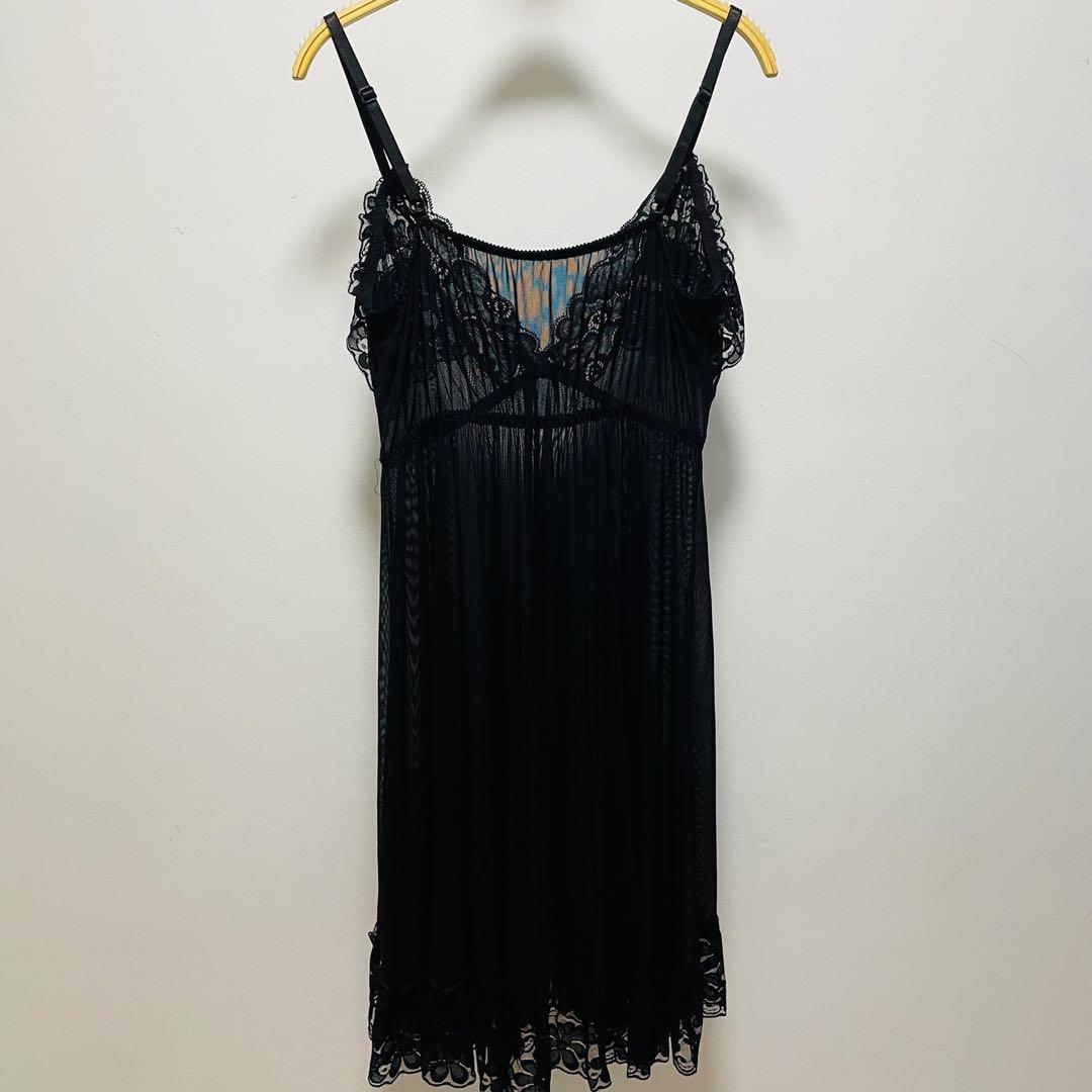 Brand New Black Soft Mesh Sheer night gown Translucent Lace Detailed ...
