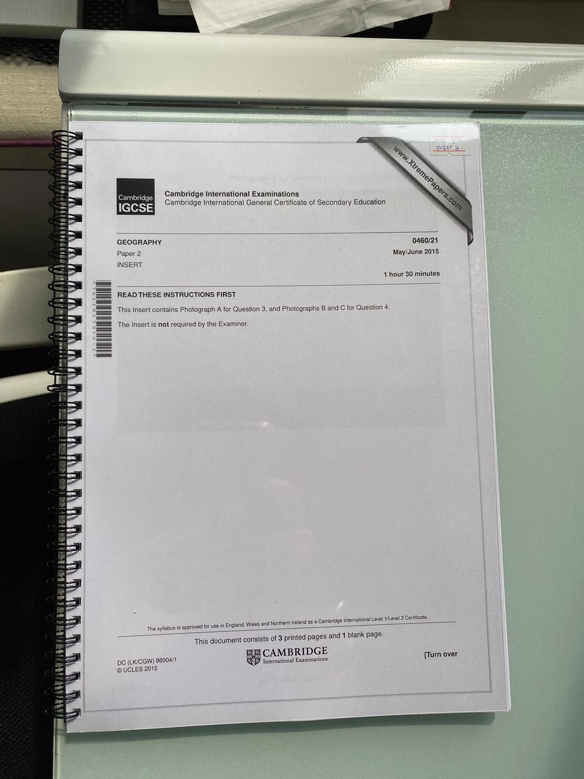 Cambridge IGCSE Geography 0460 Paper 1,2,4 2015, Hobbies & Toys, Books ...