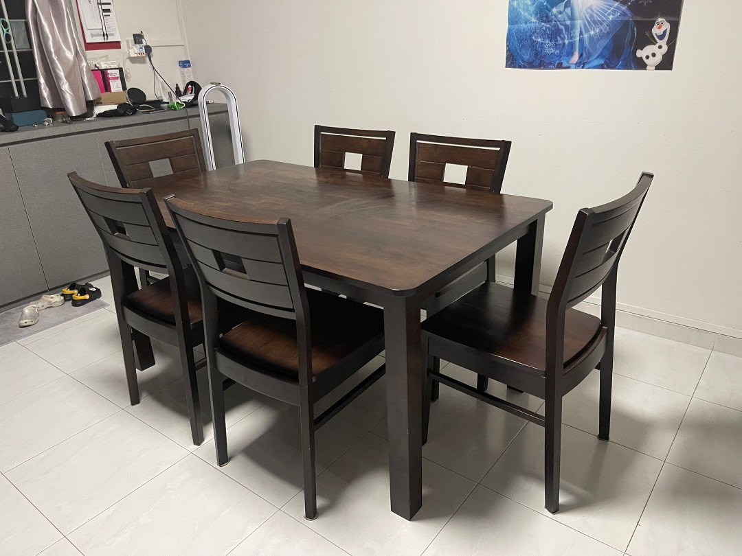Dining table 6 ppl, Furniture & Home Living, Furniture, Tables & Sets ...