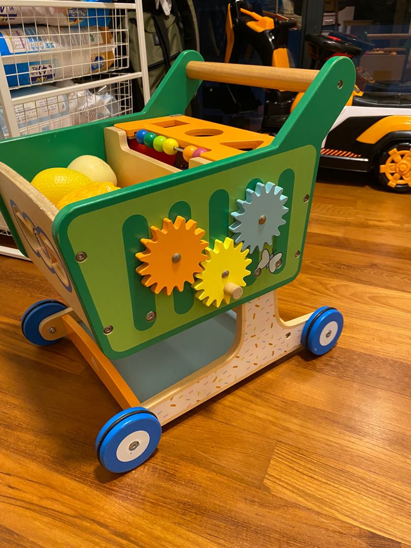 ELC Wooden Shopping Trolley Walker, Babies & Kids, Infant Playtime on ...