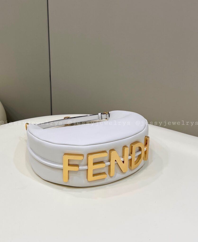 Fendigraphy Small White Vintage Gold Metal Bag, Luxury, Bags & Wallets ...