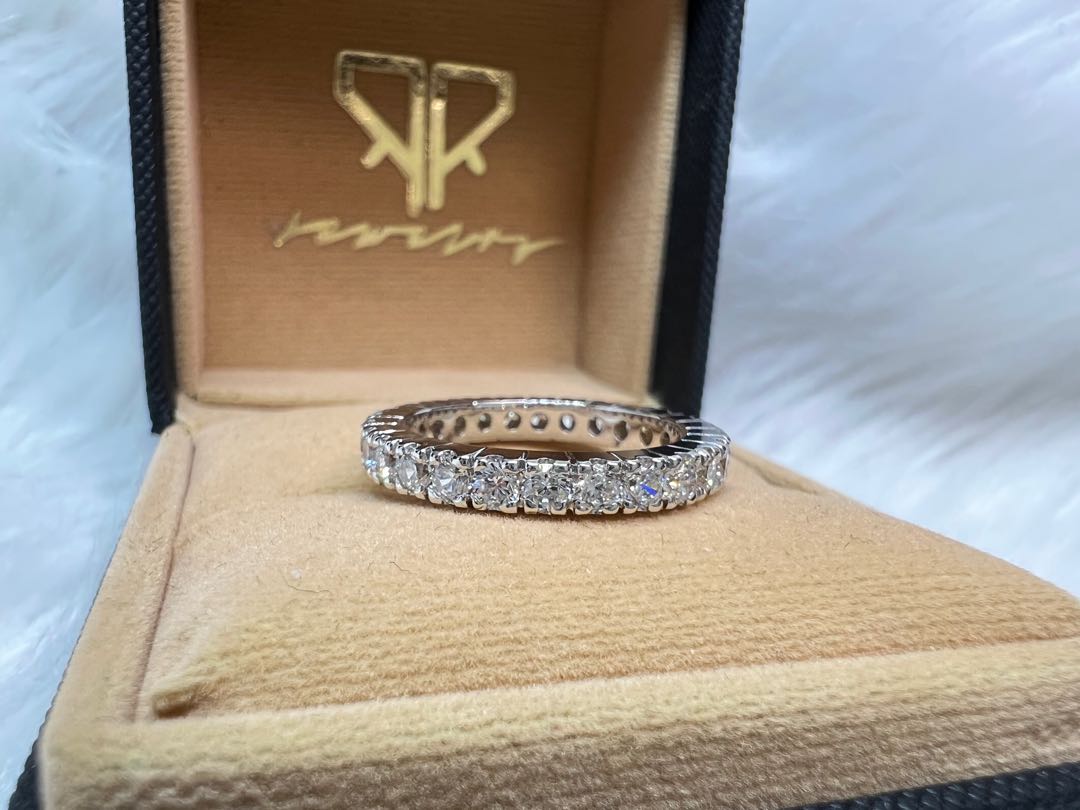 Full eternity 14 K White Gold with Signity Stone, Women's Fashion ...