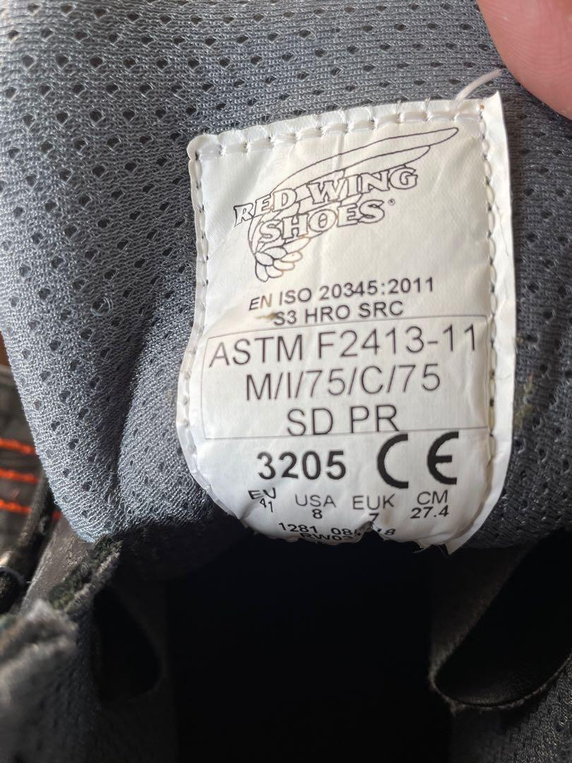 Italy made RED WING safety boots model 3205 size EU 41, Men's Fashion ...