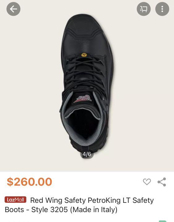 Italy made RED WING safety boots model 3205 size EU 41, Men's Fashion ...