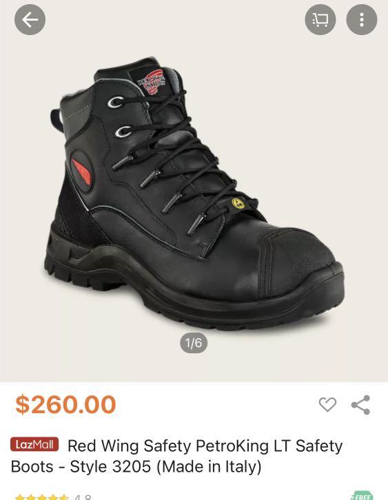 Italy made RED WING safety boots model 3205 size EU 41, Men's Fashion ...